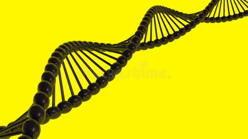 3D Rendering - DNA Strand on a Bright Yellow Background Stock ...