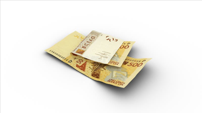 3D Rendering of Double 500 CFA Franc Notes Stock Photo - Illustration ...