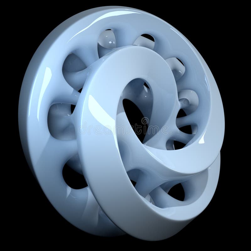 3D Rendering. Double Interlocked Mobius Surfaces. Stock Illustration ...
