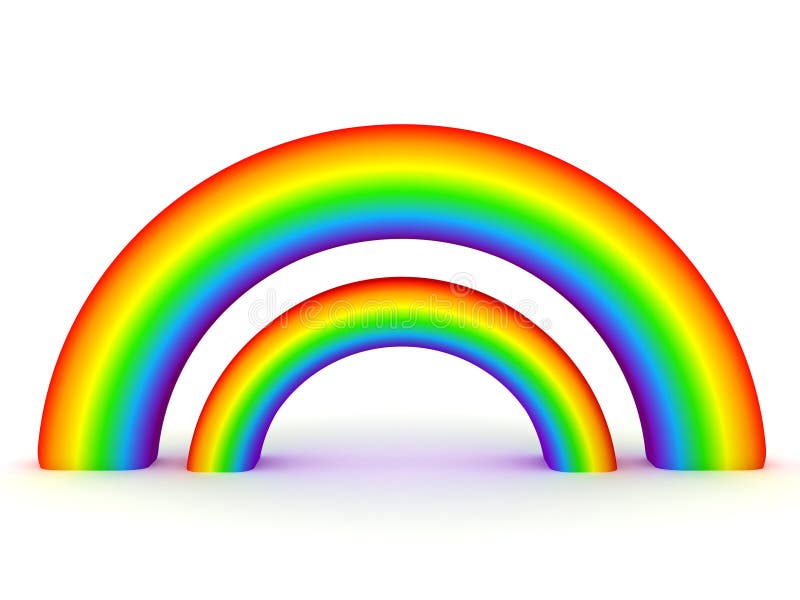 3D Rendering of Double Rainbow Stock Illustration - Illustration of ...
