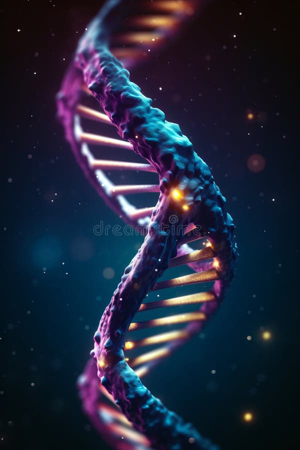 3d Rendering of Double - Stranded, Purple, and Blue, Human - Like ...