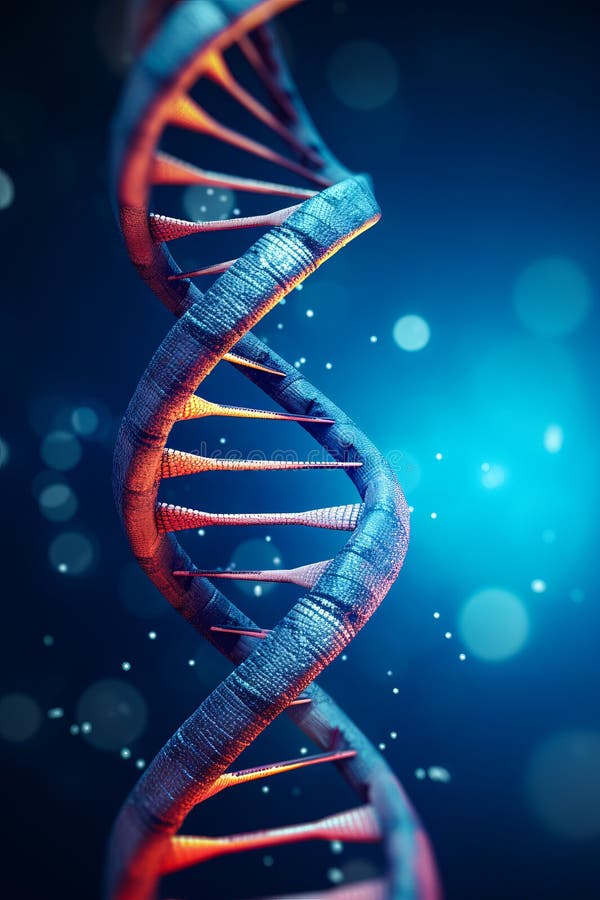 3d Rendering of Double - Stranded Strand of Blue and Orange. Generative ...