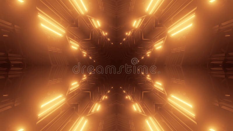 3D Rendering of Dynamic Bright Golden Laser Lights Stock Illustration ...