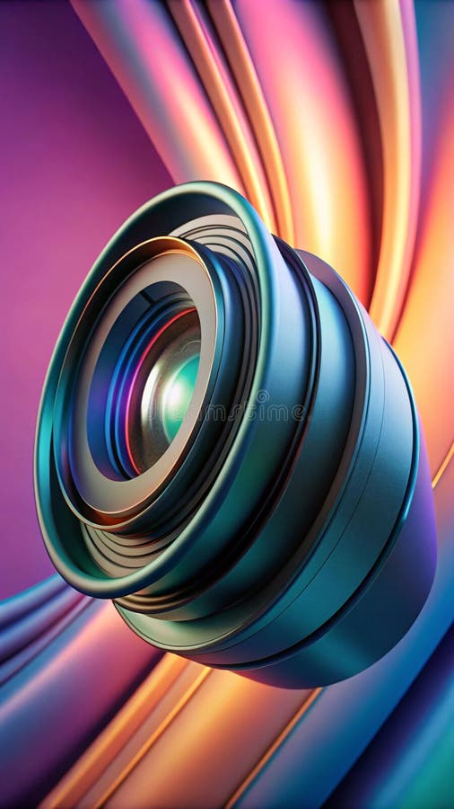 3d Rendering of Dynamic Camera Lens. Generative AI Stock Illustration ...