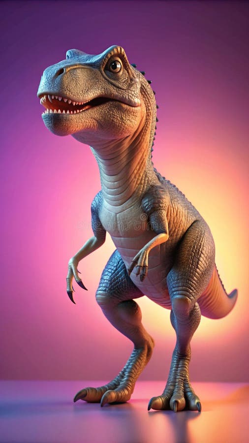 3d Rendering of Dynamic Dinosaur. Generative AI Stock Illustration ...