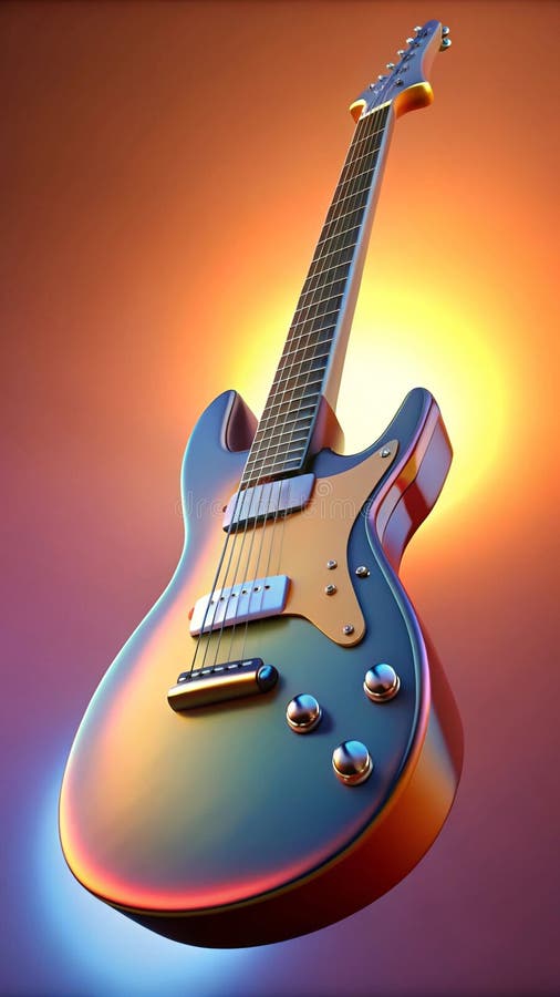 3d Rendering of Dynamic Electric Guitar. Generative AI Stock ...