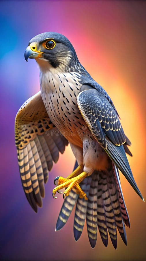 3d Rendering of Dynamic Falcon. Generative AI Stock Illustration ...