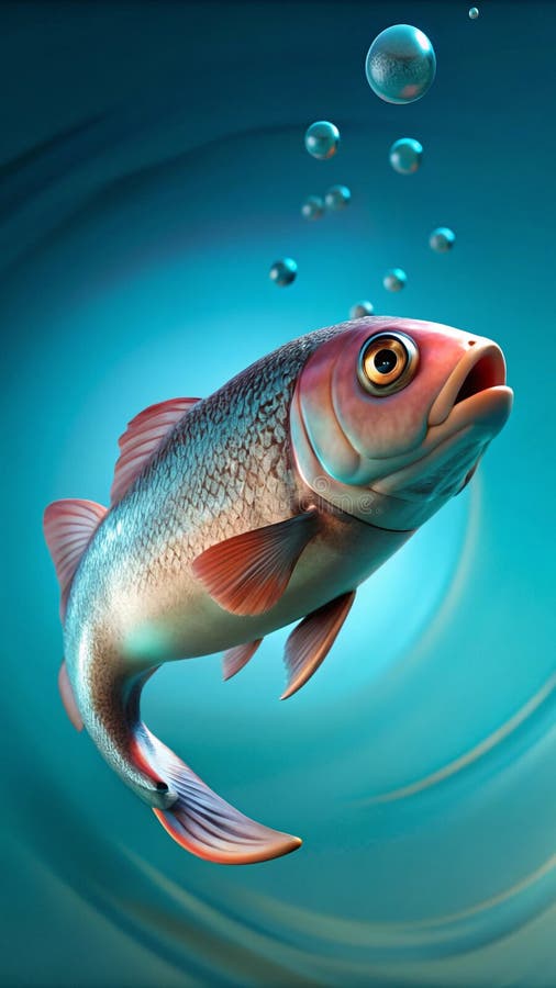 3d Rendering of Dynamic Fish. Generative AI Stock Illustration ...