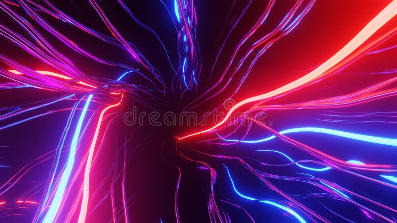 3d Rendering Dynamic Light Motion, Light Lines Stock Illustration ...
