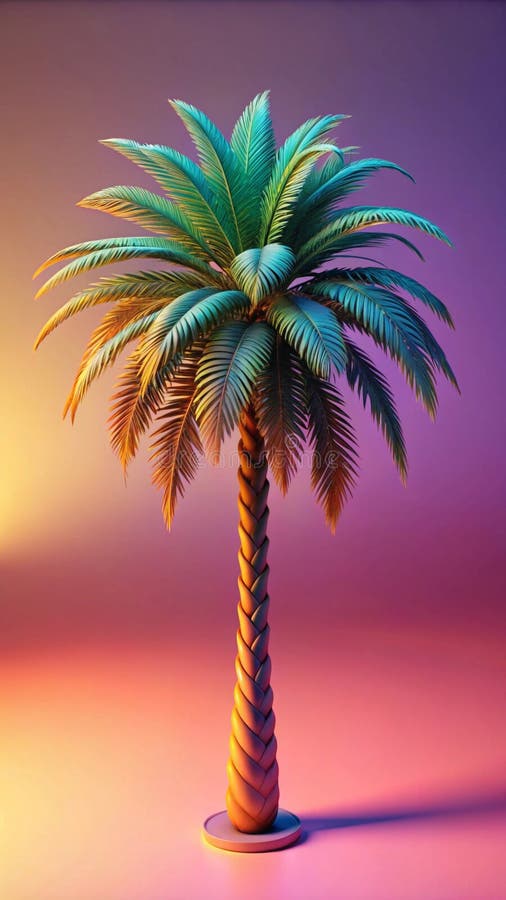 3d Rendering of Dynamic Palm Tree. Generative AI Stock Illustration ...
