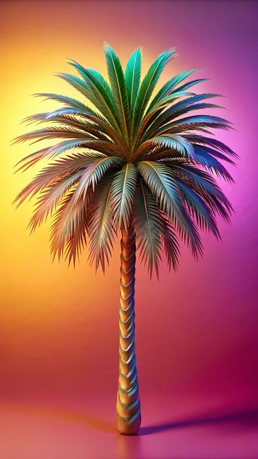 3d Rendering of Dynamic Palm Tree. Generative AI Stock Illustration ...