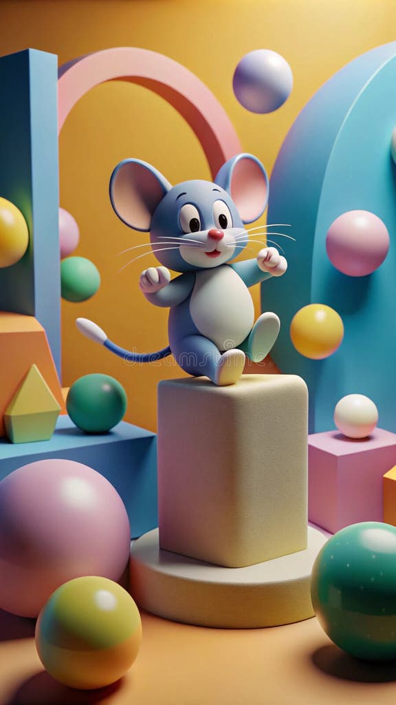 3d Rendering of Dynamic Tom and Jerry. Generative AI Stock Illustration ...