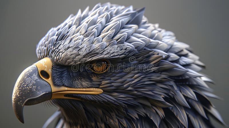 3D Rendering of an Eagle S Head, Showcasing the Intricate Texture and ...