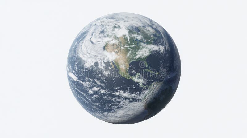 A 3D Rendering of the Earth Globe is Set Against a Neutral Backdrop and ...