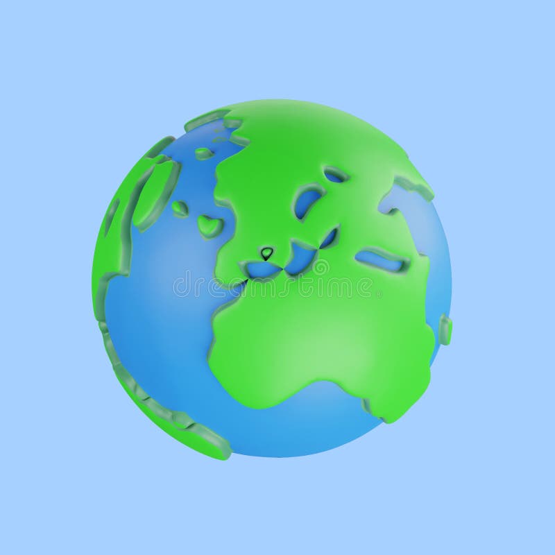 3D Rendering Earth Planet Icon Stock Illustration - Illustration of ...