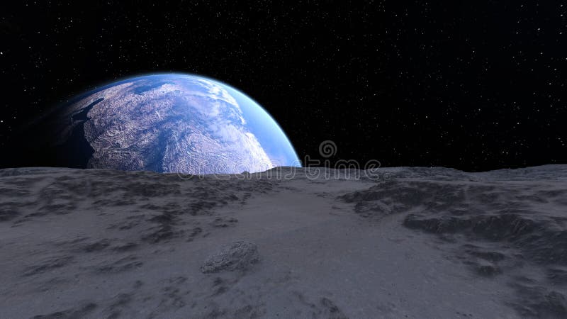 3D Rendering of the Earth and Planetary Surface Stock Illustration ...