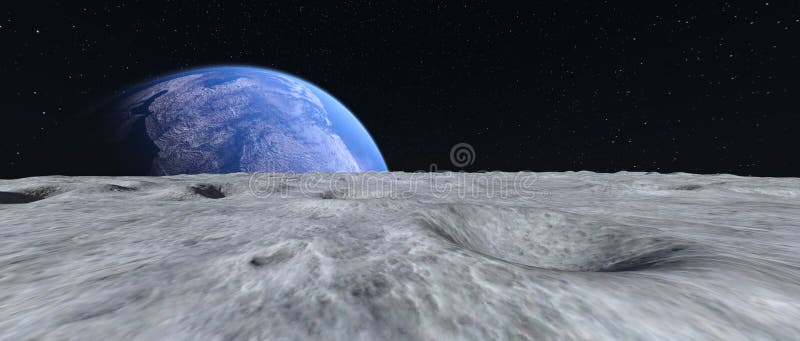 3D Rendering of the Earth and Planetary Surface Stock Illustration ...