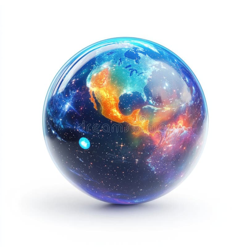 Encapsulated Earth: a Crystal Globe Displaying North and Central ...