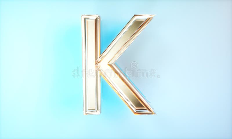 3d Rendering Effect Metal Number K Stock Illustration - Illustration of ...