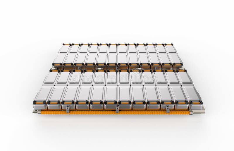 Electric Car Battery or Pack of Battery Cells Module Stock Illustration ...
