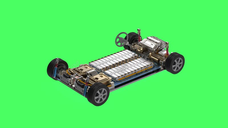 Electric Car with Pack of Battery Cells Module Stock Footage - Video of ...