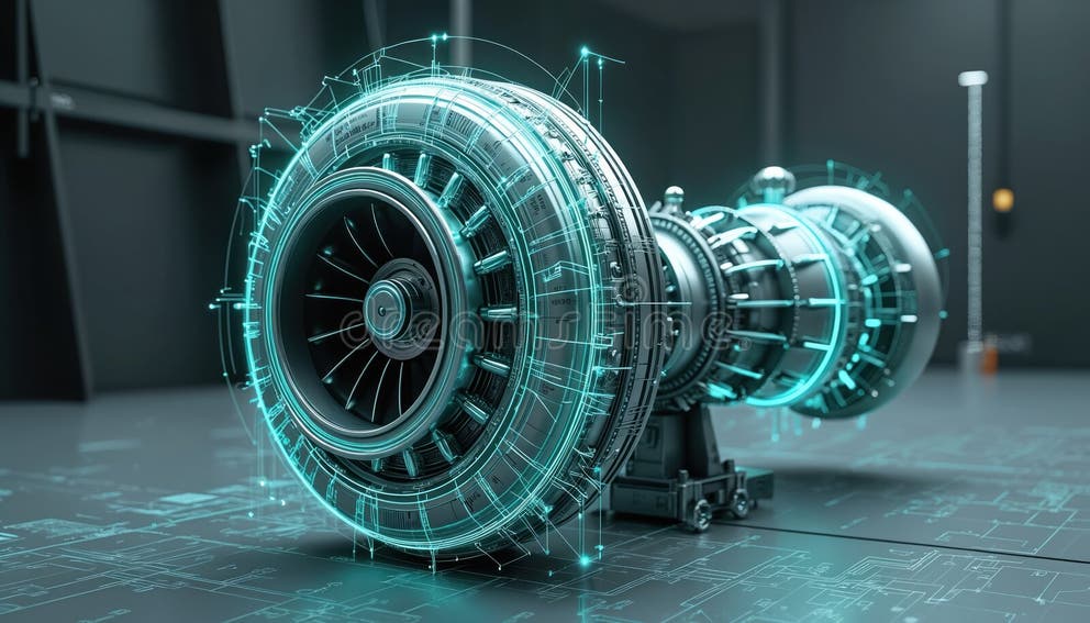 3D Rendering of Electric Jet Engine Model, Featuring Futuristic Design ...