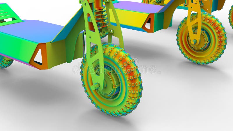 3D Rendering - Electric Scooter Wheels Finite Element Analysis Stock ... 3D Rendering - Electric Scooter Wheels Finite Element Analysis Stock ...