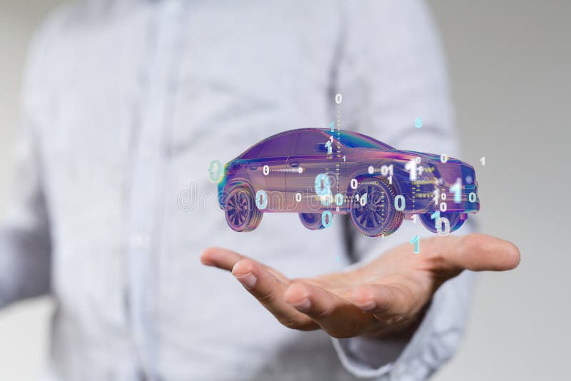 3D Rendering of an Electromobility E-motion Concept, Electro Car Stock ...