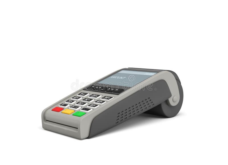 Pos Terminal Credit Cards Isolated White Background 3d Stock Photos ...