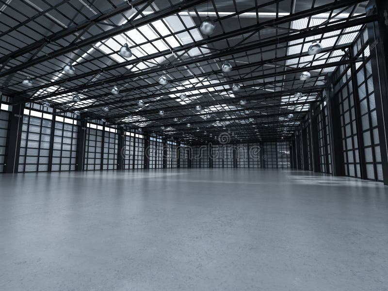 Empty factory interior stock image. Image of garage - 114674775