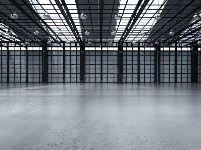 Empty factory interior stock photo. Image of indoor - 116008348