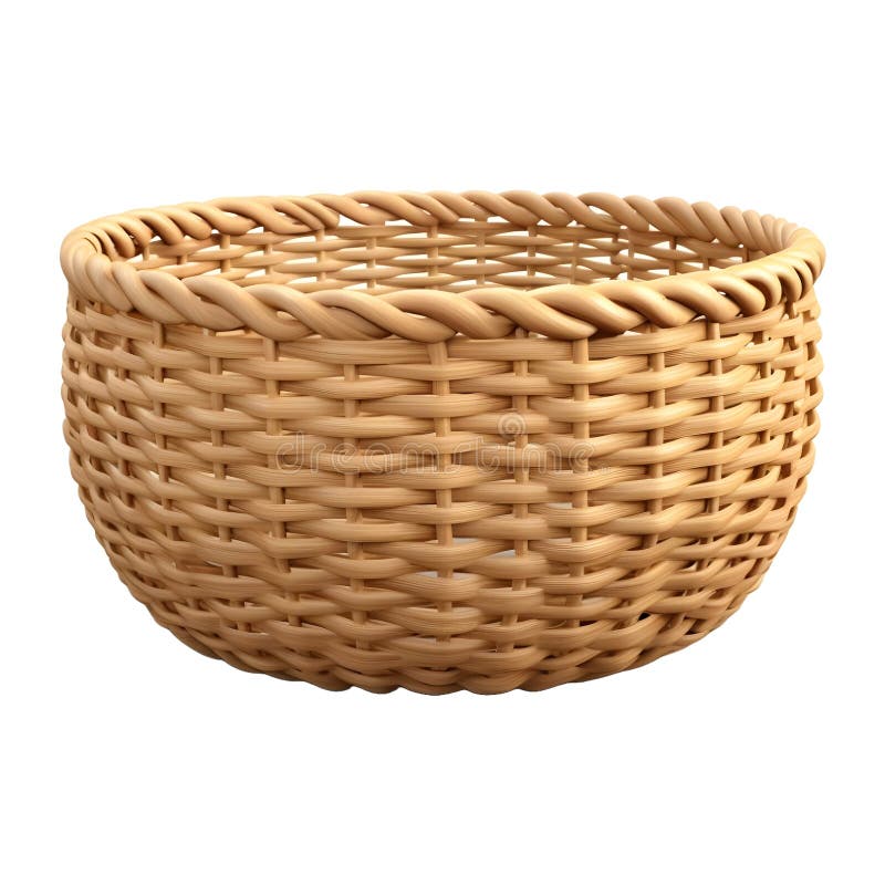 3D Rendering of a Empty Fruit Basket on Transparent Background - Ai ...