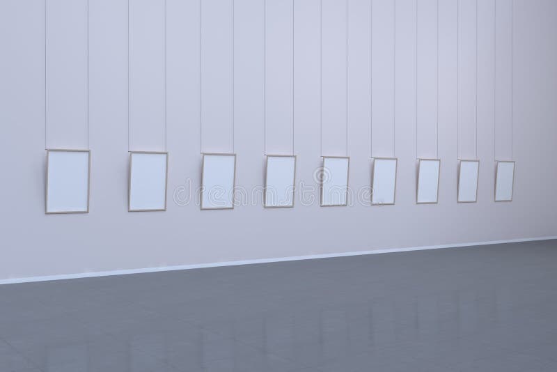 3D Rendering of an Empty Museum Hall Stock Illustration - Illustration ...