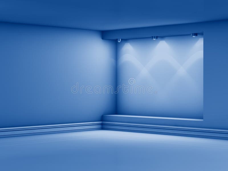 3D Rendering of Empty Niche with Spotlights for Exhibit in Interior ...