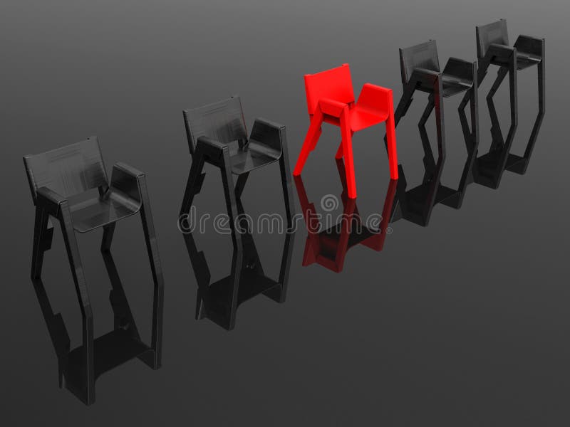 3D Rendering - Audition for Empty Positions Concept Stock Illustration ...