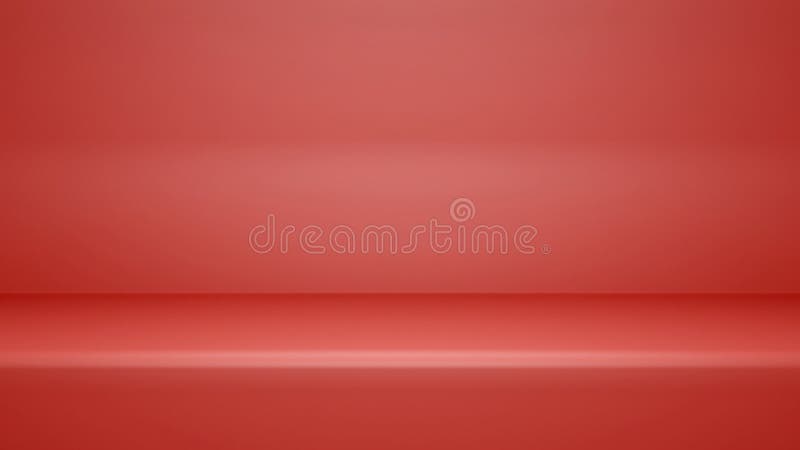 3d Rendering, Empty Red Color Studio Room Background Stock Illustration ...