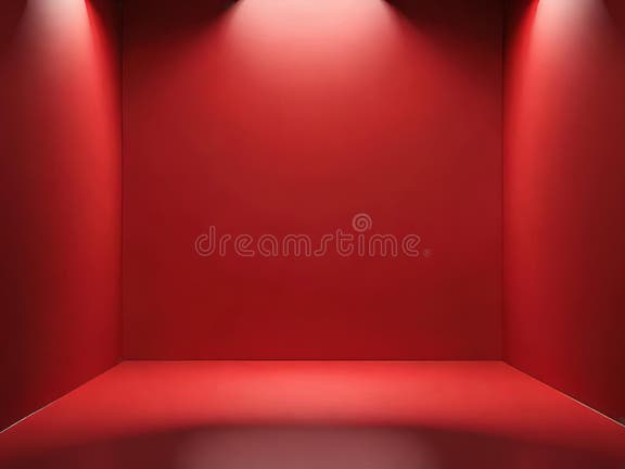 3d Rendering of a Empty Red Studio Room with a Large Floor Stock ...