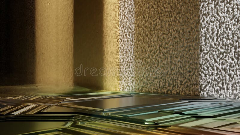 3D Rendering. Empty Room with Fantasy Design. Elegant Showroom. Three ...