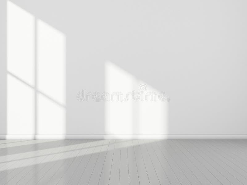 3D Rendering of Empty Room with Shadow on Wall Stock Illustration ...