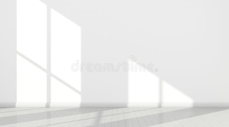 3D Rendering of Empty Room with Shadow on Wall Stock Illustration ...
