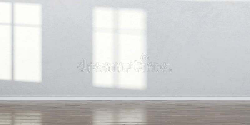 3D Rendering of Empty Room with Shadow on Wall Stock Illustration ...