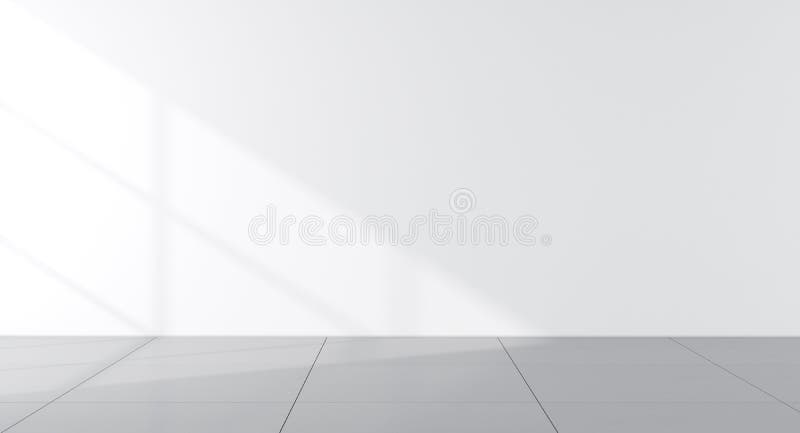 3D Rendering of Empty Room with Shadow on Wall Stock Illustration ...