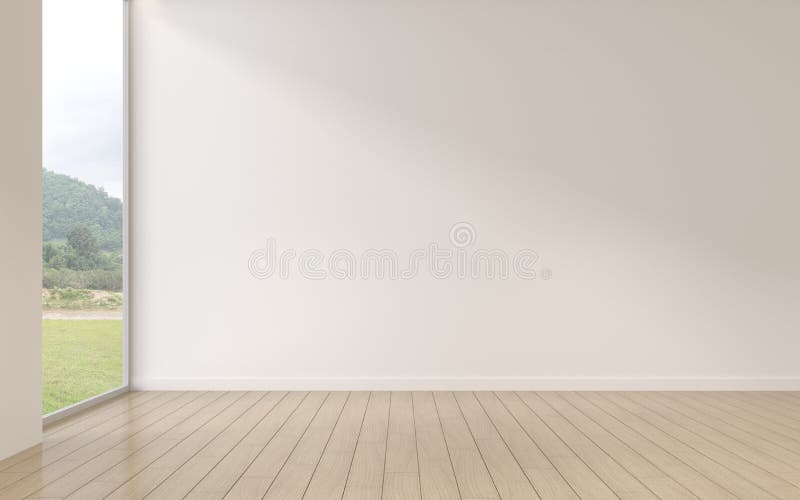 3D Rendering of Empty Room with Shadow on Wall Stock Illustration ...