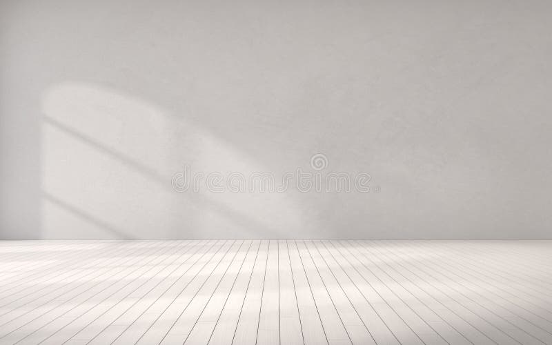 3D Rendering of Empty Room with Shadow on Wall Stock Illustration ...