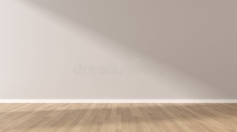 3D Rendering of Empty Room with Shadow on Wall Stock Illustration ...