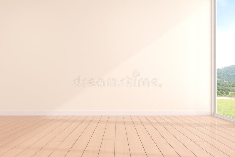 3D Rendering of Empty Room with Shadow on Wall Stock Illustration ...