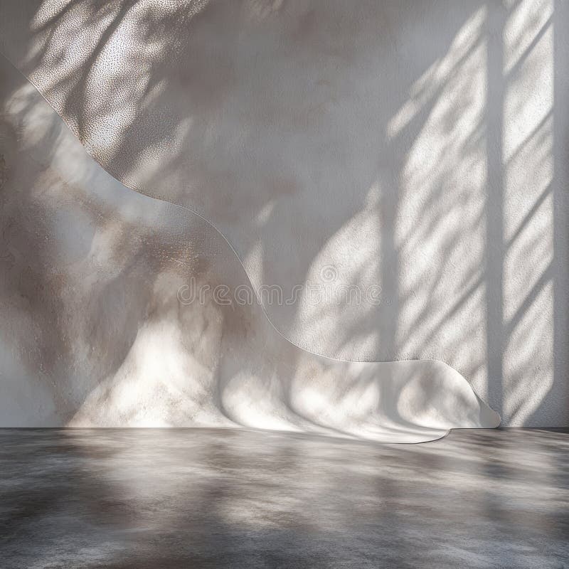 3d Rendering of an Empty Room with a Shadow on the Wall Stock ...