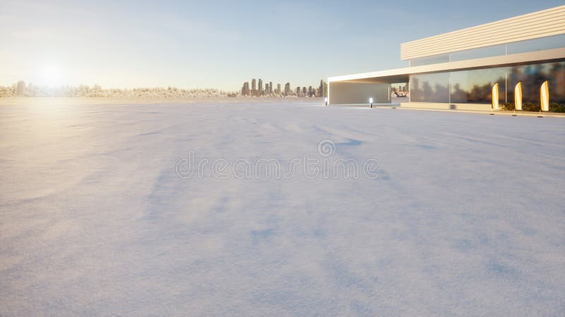 3d Rendering of Empty Space and Floor Outside Showroom Stock ...