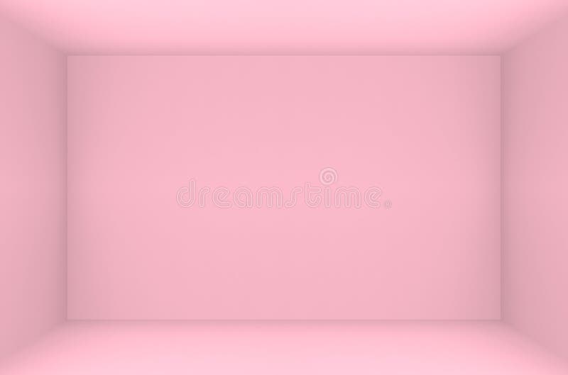 3d Rendering. Empty Sweet Pink Color Rectangle Cube Box Corner Wall ...
