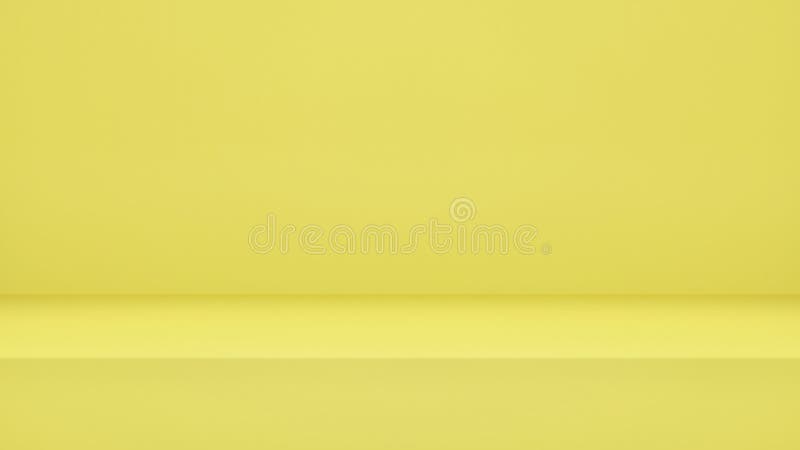 3d Rendering, Empty Yellow Color Studio Room Background Stock ...